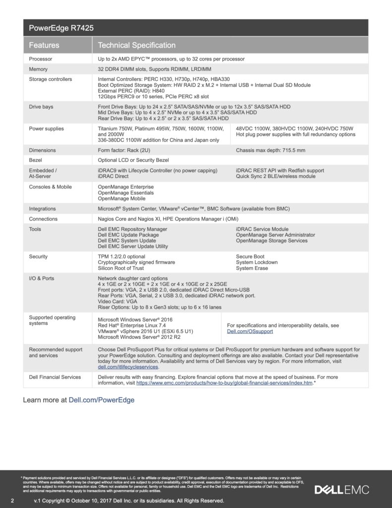 Dell EMC PowerEdge R7425 3.5" 12-bay 機架式伺服器主機2U - OSSLab.tv